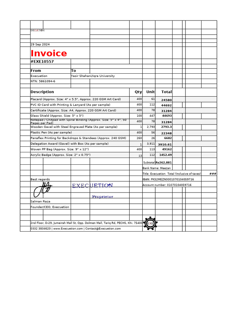 Copy of Invoice | PDF | Sports