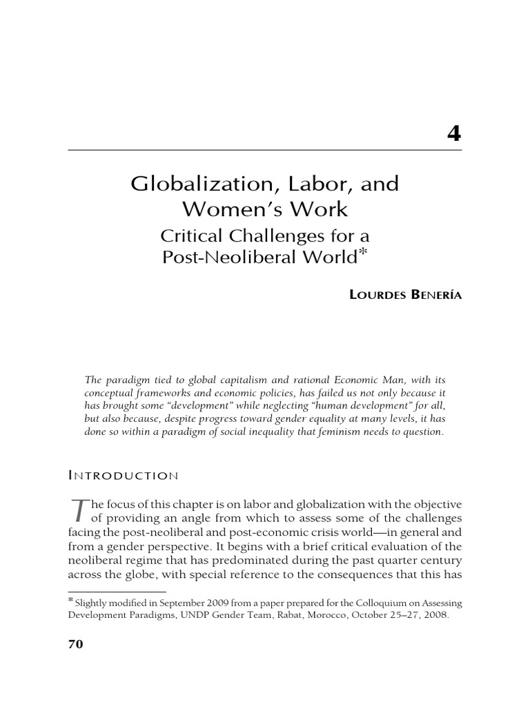 Globalisation, Labour and Women Works | PDF