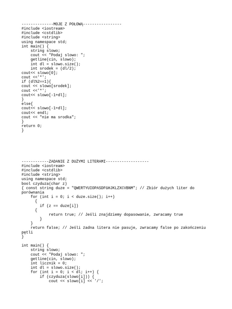 PRogramy W C++ | PDF