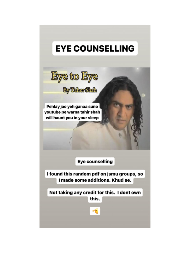 Eye Module JSMU Counseling | PDF