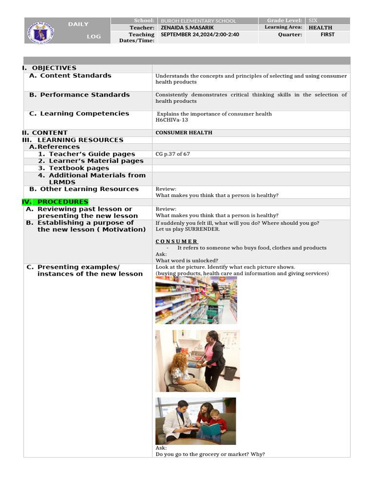 HEALTH-6-COT_(3) | PDF | Learning | Human Communication