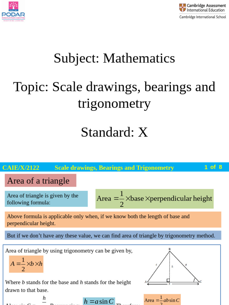 4 Cambridge X Scale Drawings, Bearings and Trigonometry | PDF | Area ...