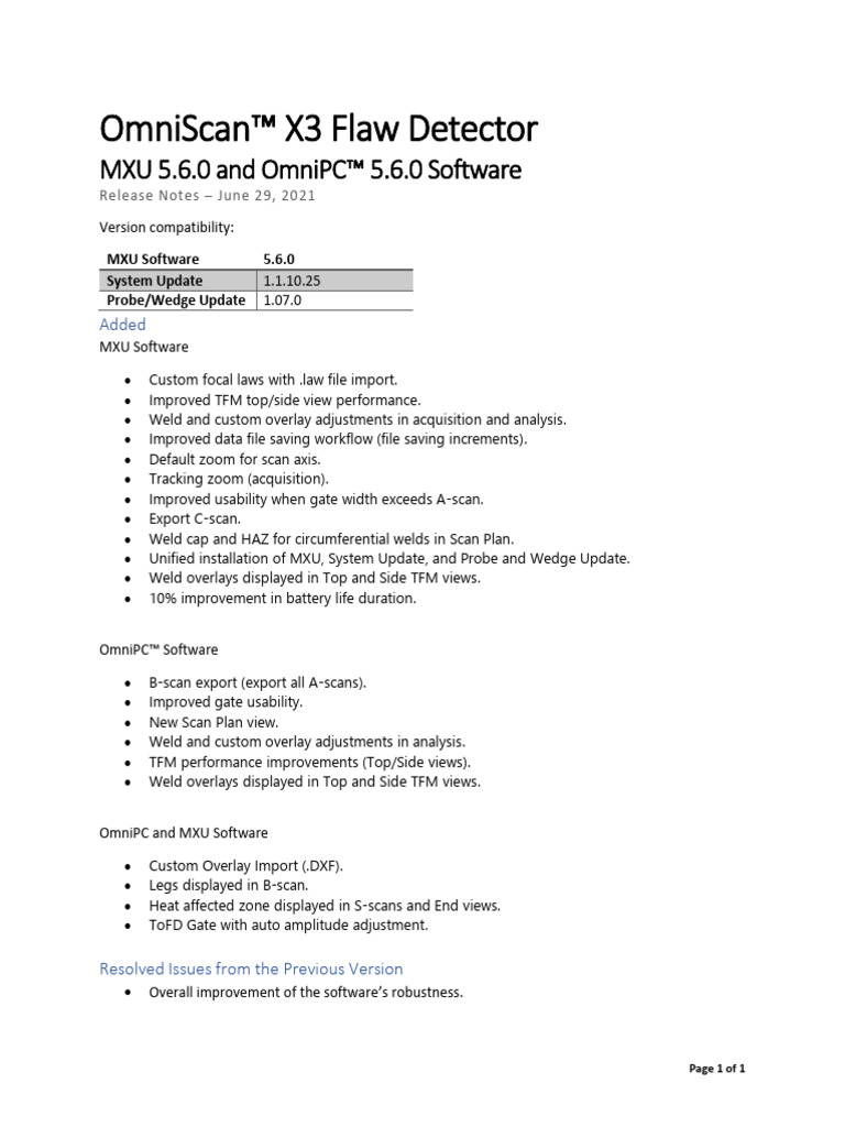 Mxu And Omnipc 5 6 0 Release Notes Pdf