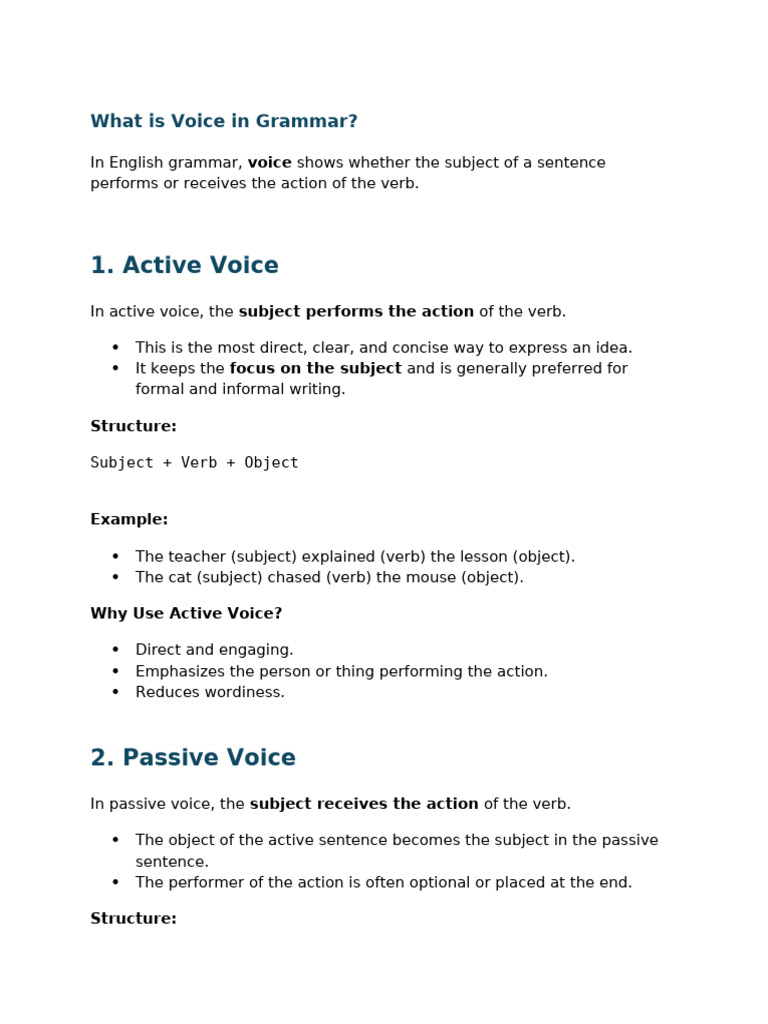 passive. active voice | PDF | Verb | Subject (Grammar)