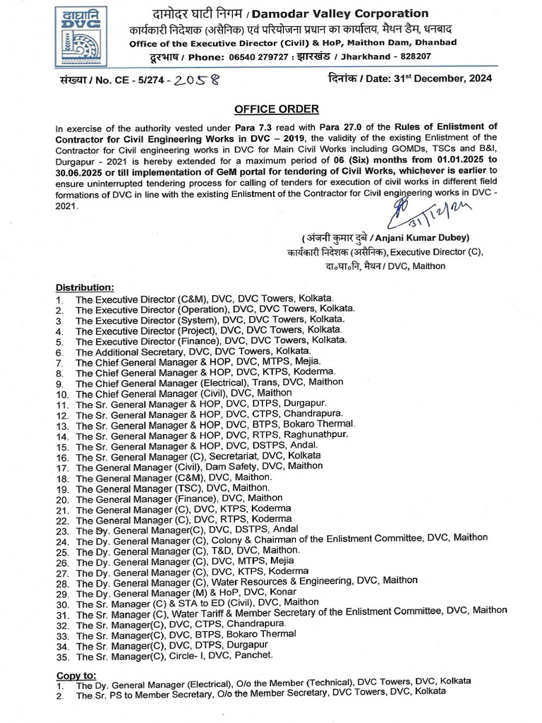 Enlistment of Contractor - Extension of Validity | PDF