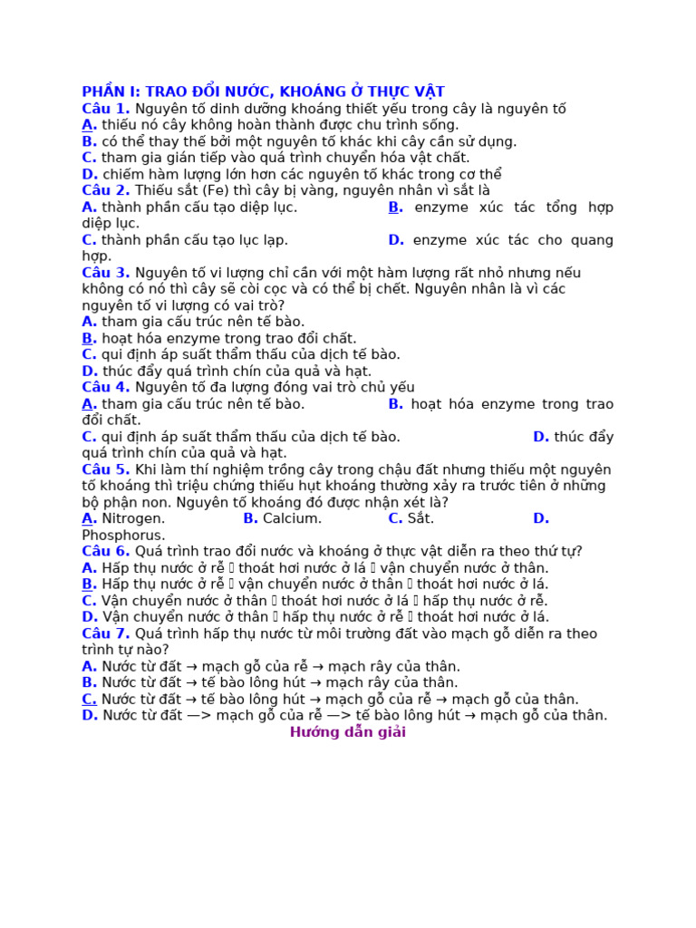 ĐỀ CƯƠNG S11 CK1 2024 | PDF