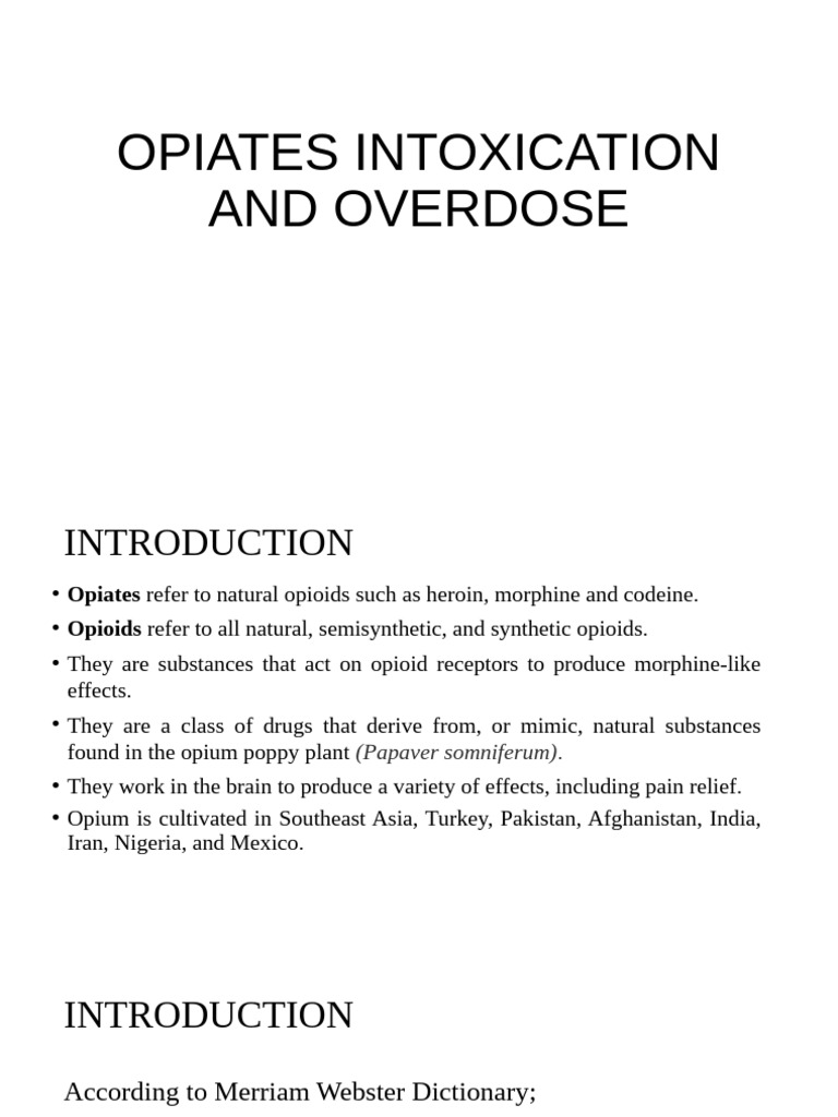 Opiates Intoxication and Overdose | PDF | Opioid | Morphine