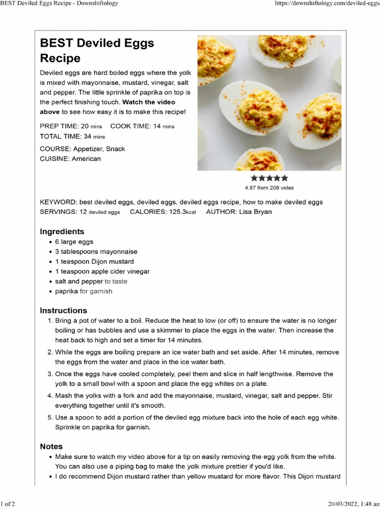 Best Deviled Eggs Recipe Guide | PDF