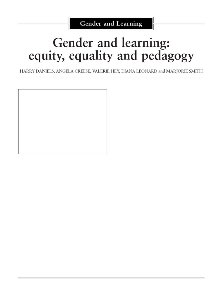 Gender and Learning Equity Equality and | PDF | Pedagogy | Learning