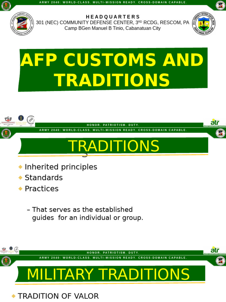 Army 2040: Customs and Traditions Guide | PDF