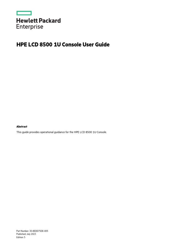 HPE LCD 8500 1U Console User Guide-C04569797 | PDF | Electrostatic ...