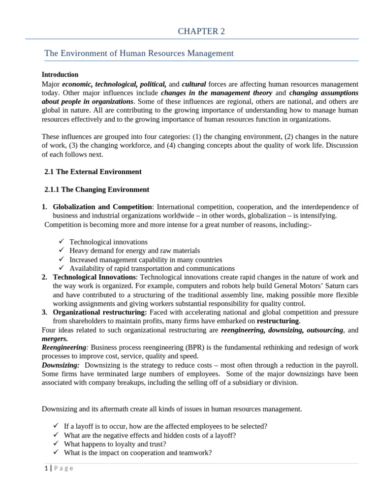 Human Resource Chapter 2 | PDF | Layoff | Employment