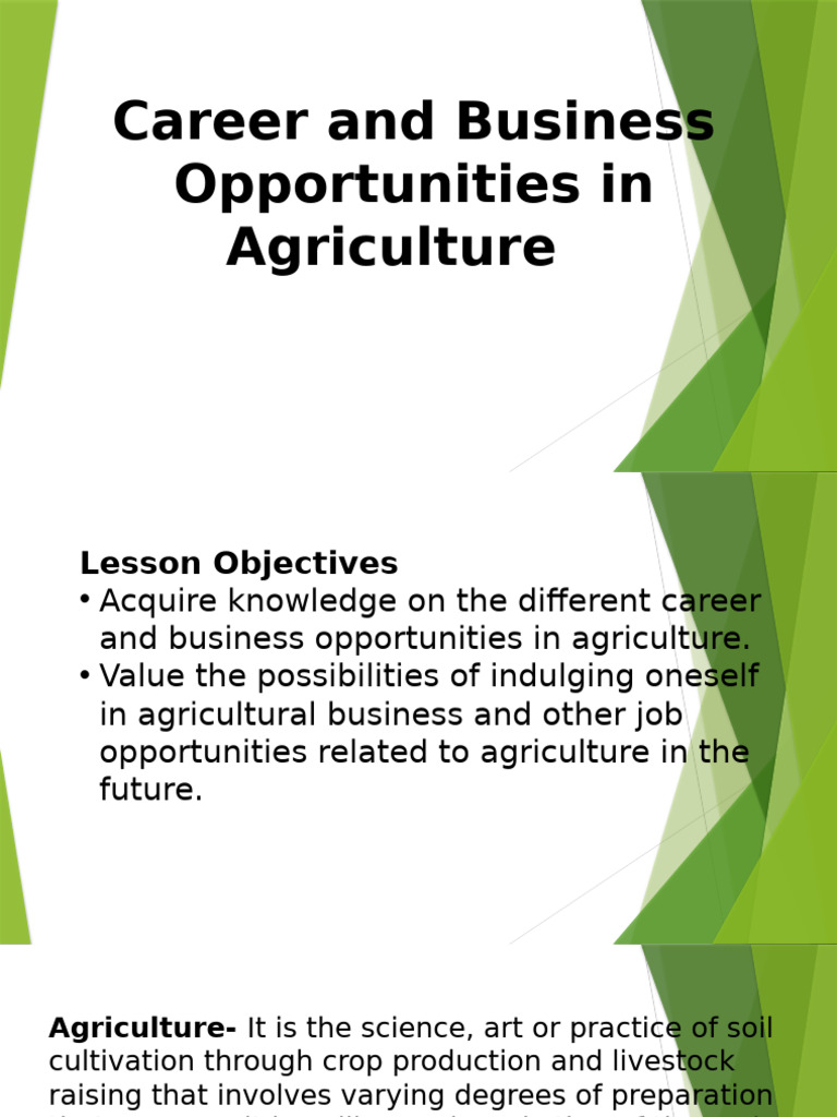 Career Paths in Agriculture | PDF | Agriculture | Livestock