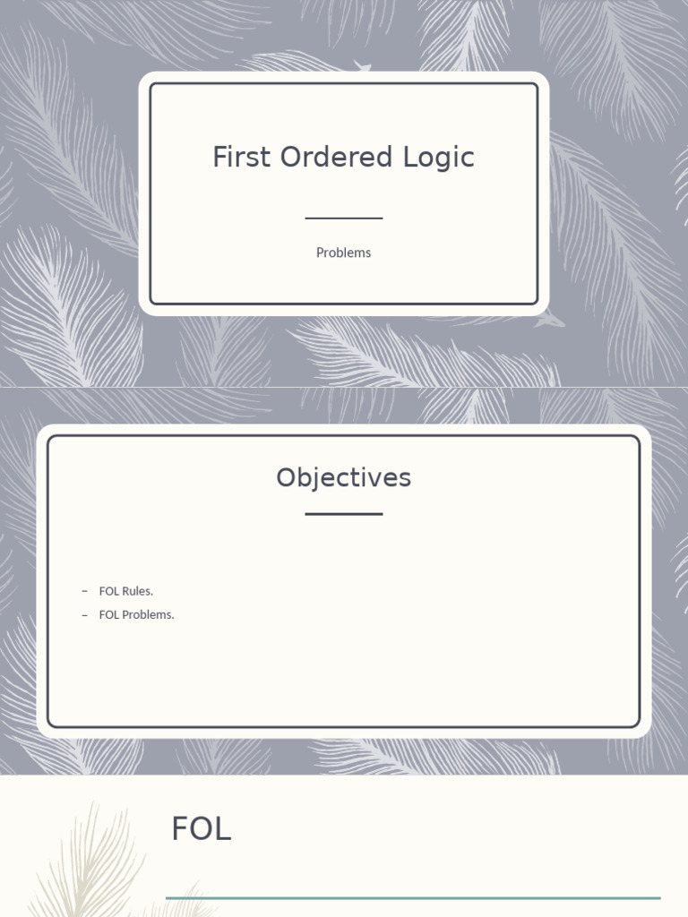First Ordered Logic Problems | PDF | First Order Logic | Interpretation (Logic)
