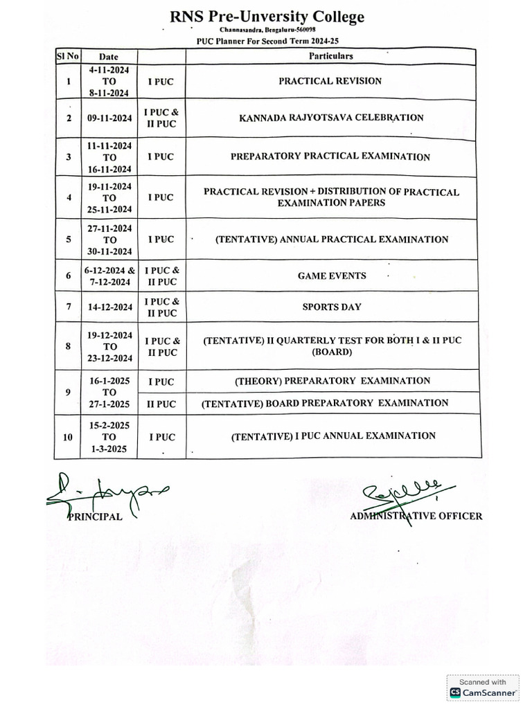 I PUC Planner For The Second Term 2024-2 | PDF