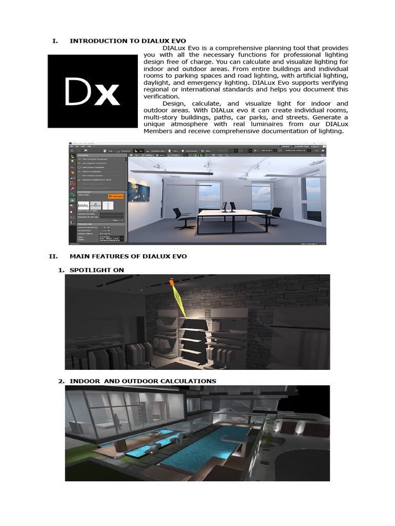 Introduction To Dialux Evo | PDF | Lighting | Software
