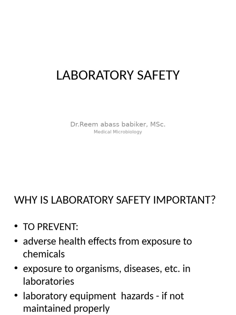 Dr.Reem abass labsafty lecture | PDF