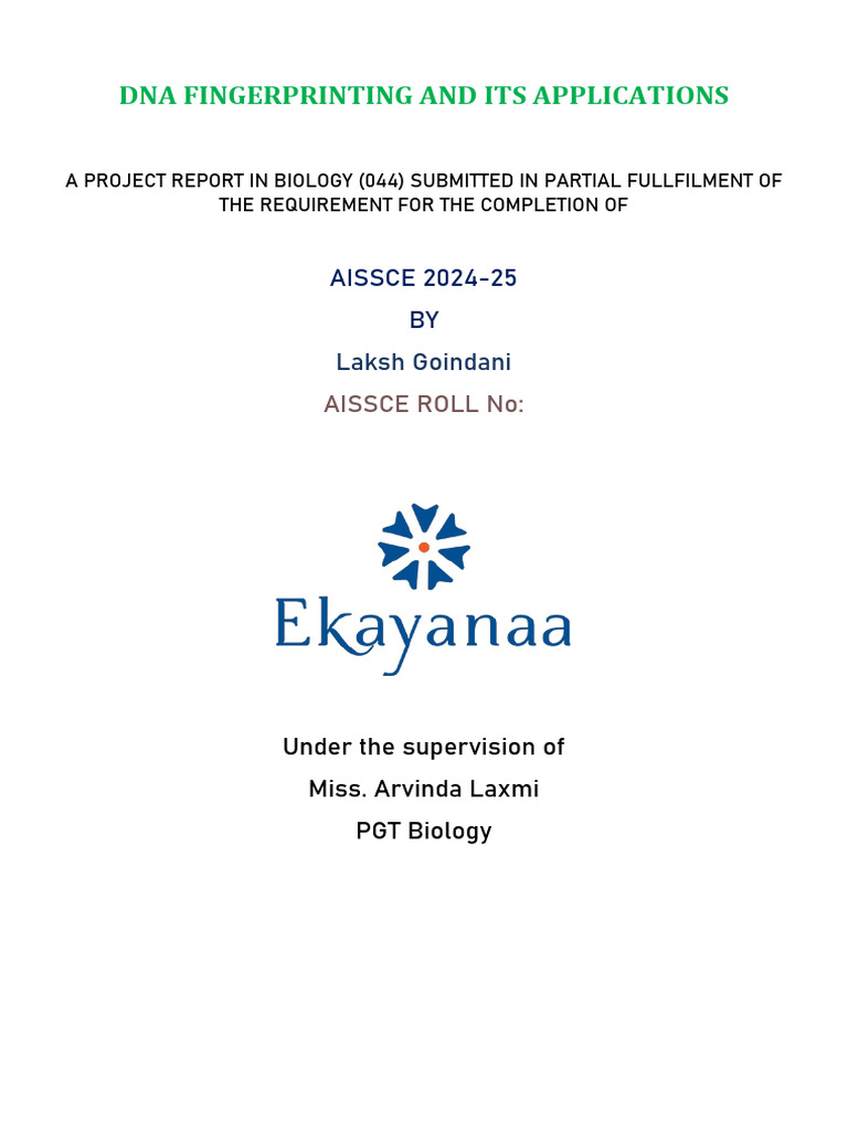 DNA Fingerprinting and Its Applications Final Draft | PDF | Polymerase ...