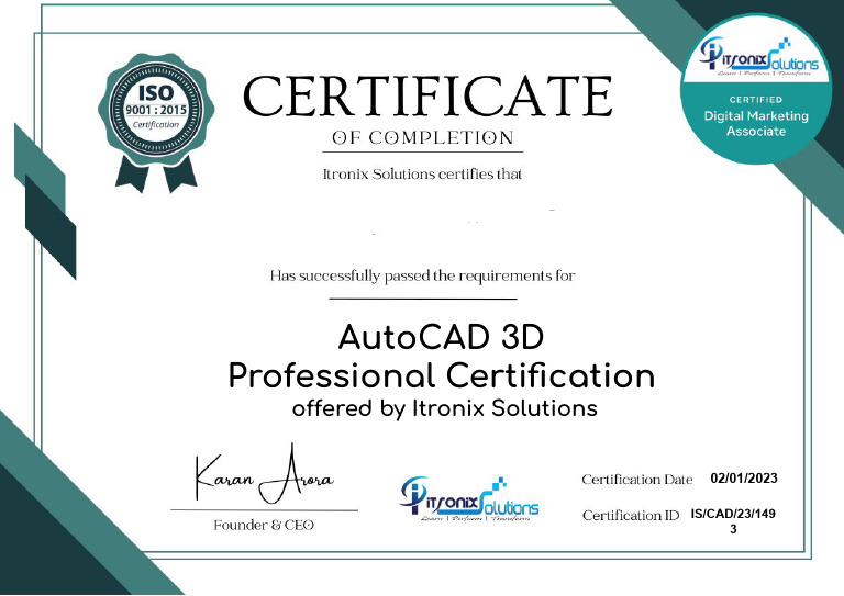 Autocad Certificate Edit | PDF