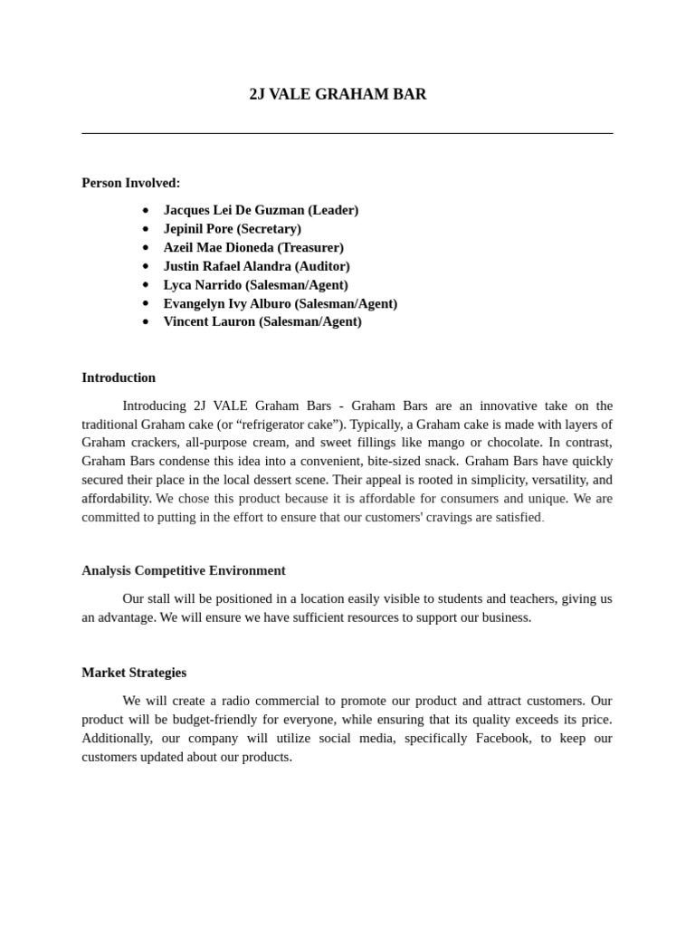 2J-VALE-GRAHAM-BAR | PDF | Foods