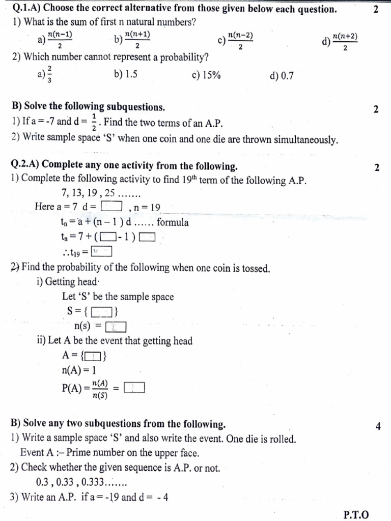 Chap 3 and 5 (20marks) Algebra | PDF | Probability Theory | Probability