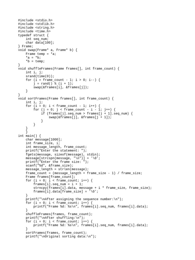 frame sorting | PDF | Software | Object Oriented Programming