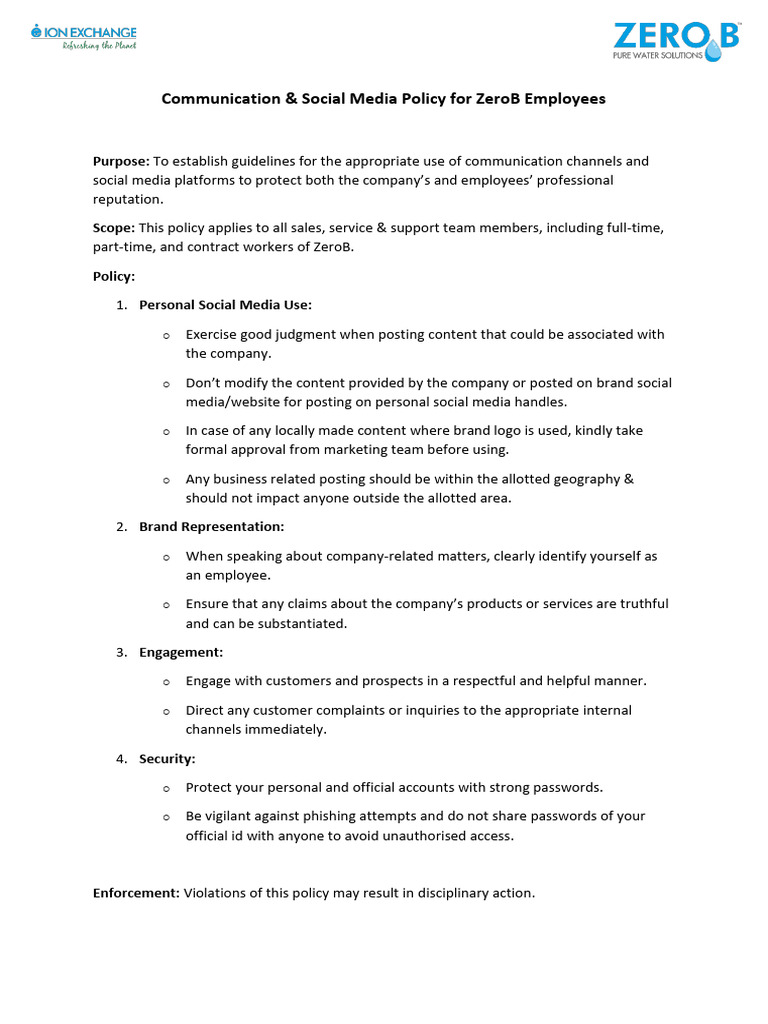 Communication & Social Media Policy | PDF
