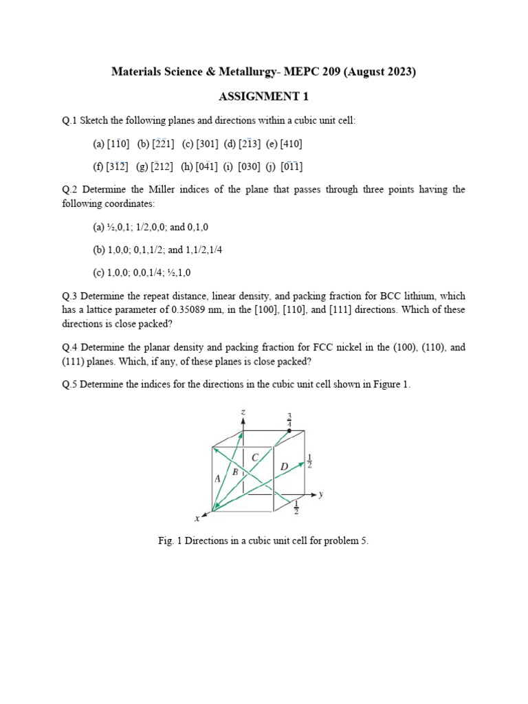 Materials Science Assignment | PDF