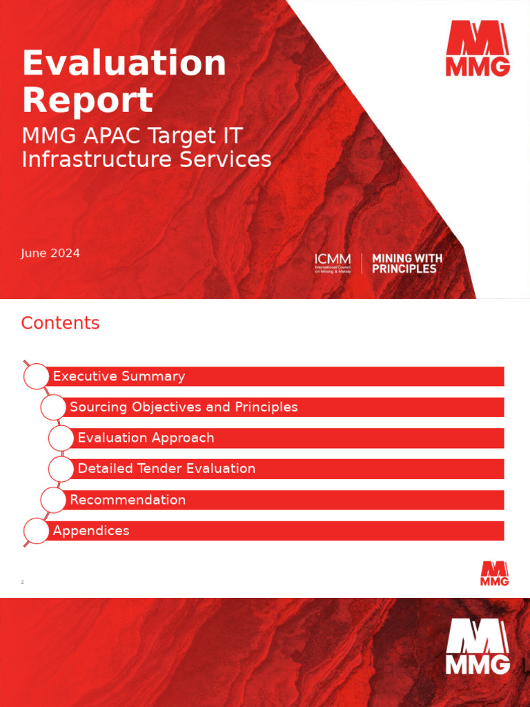 MMG - Evaluation Report - FINAL New | PDF | Request For Proposal ...