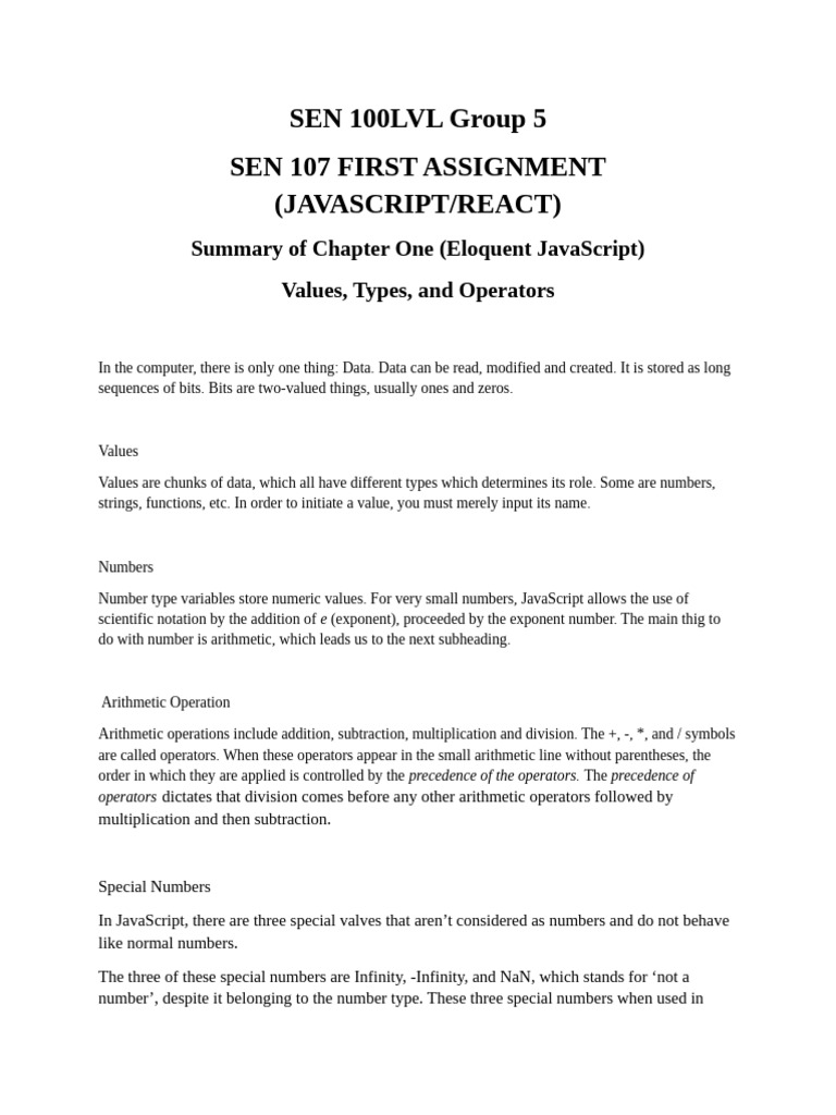 SEN 100LVL Group 5 | PDF | Boolean Data Type | Arithmetic