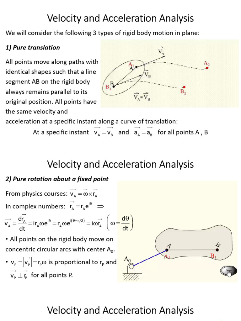 LectureNote9 Velocity and Acceleration Analysis | PDF | Acceleration | Geometry