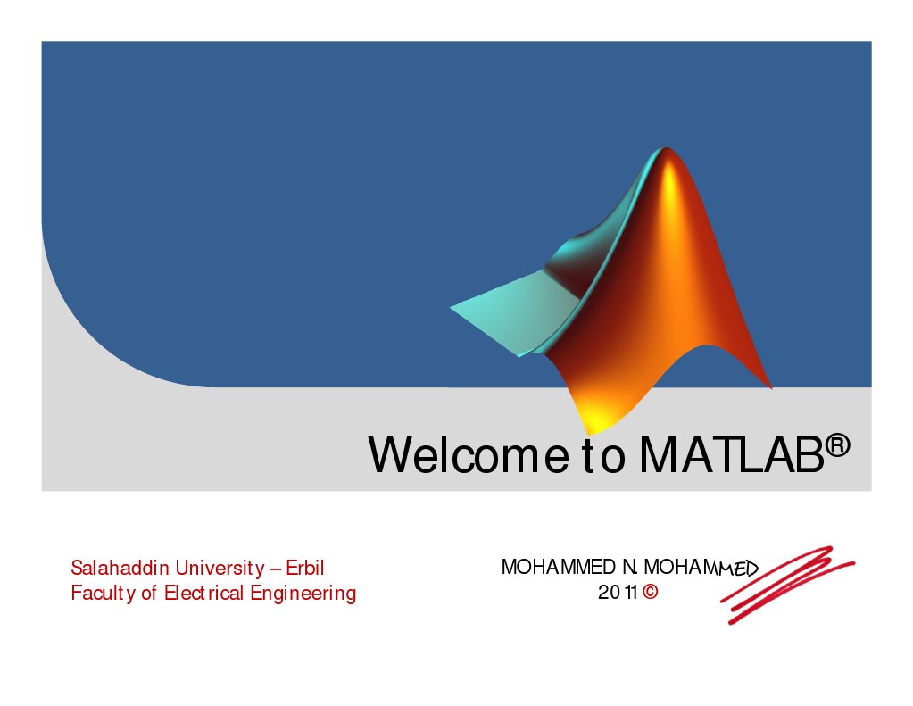 Welcome To MATLAB | PDF | Matlab | Engineering