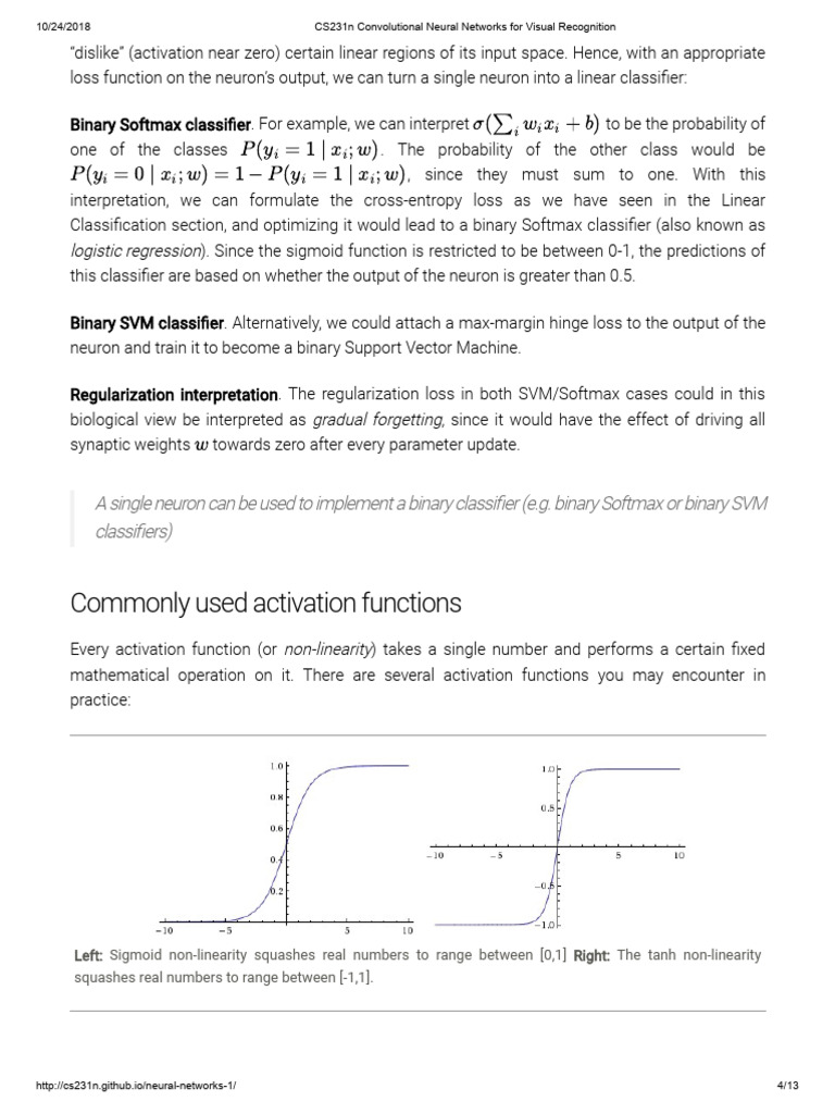9.b Handout-4-Activation Functions | PDF | Artificial Neural Network ...