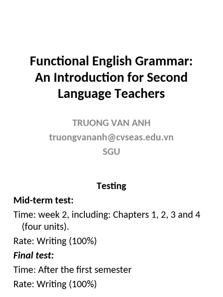 Functional English Grammar From SGU Part 1 | PDF | Subject (Grammar ...
