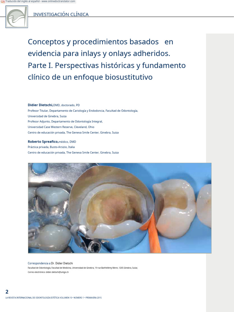 Inlays Onlays Part 1 | PDF
