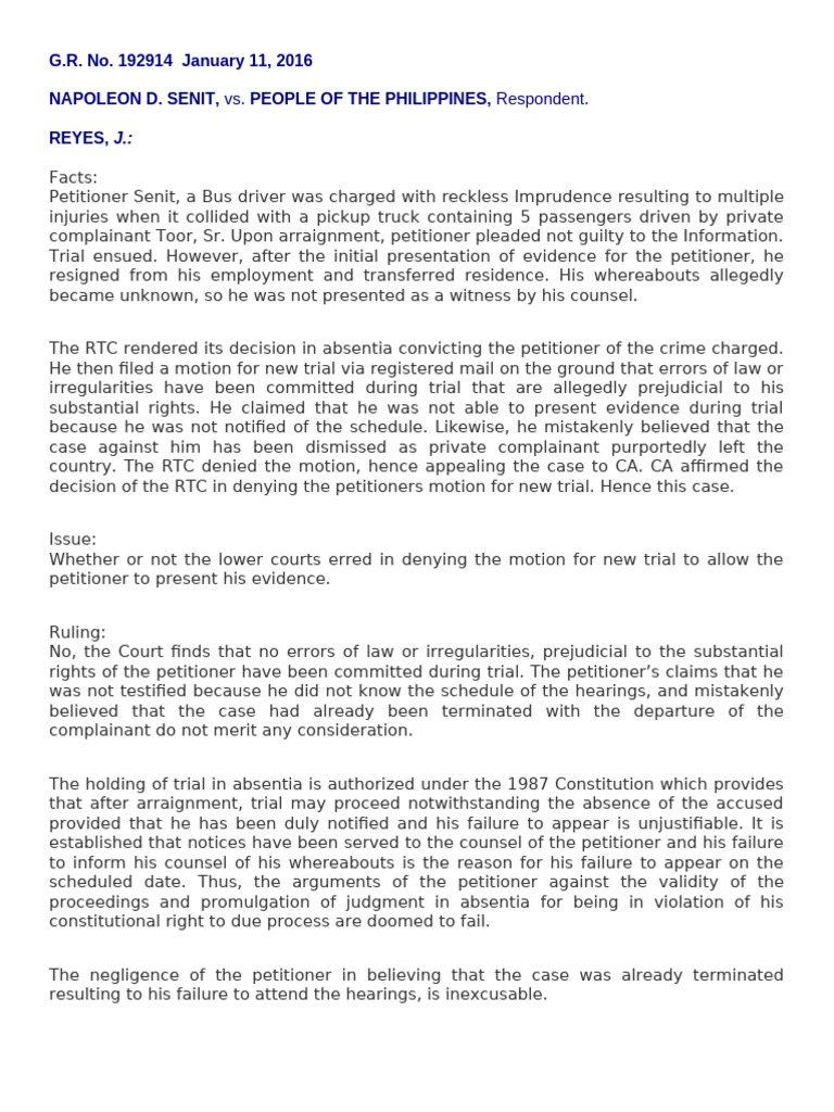 5 OK Senit vs people | PDF | Prejudice (Legal Term) | Trials