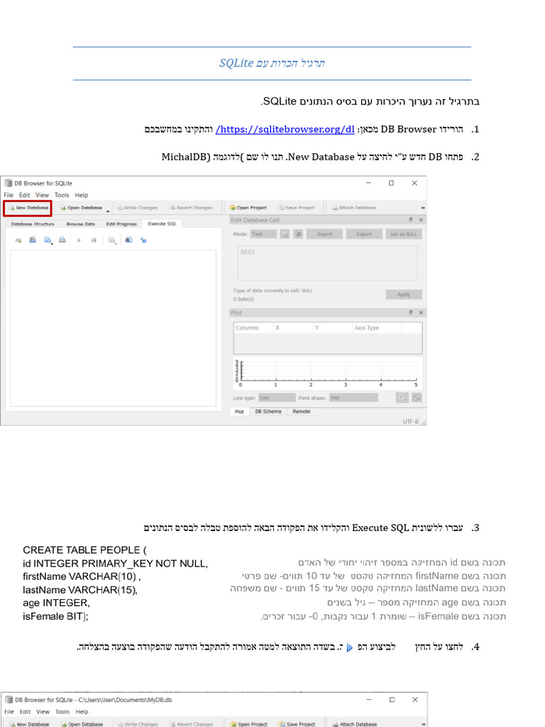 תרגיל הכרות עם SQLITE.docx | PDF