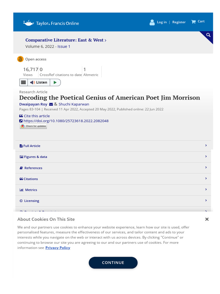 Decoding The Poetical Genius of American Poet Jim Morrison | PDF ...