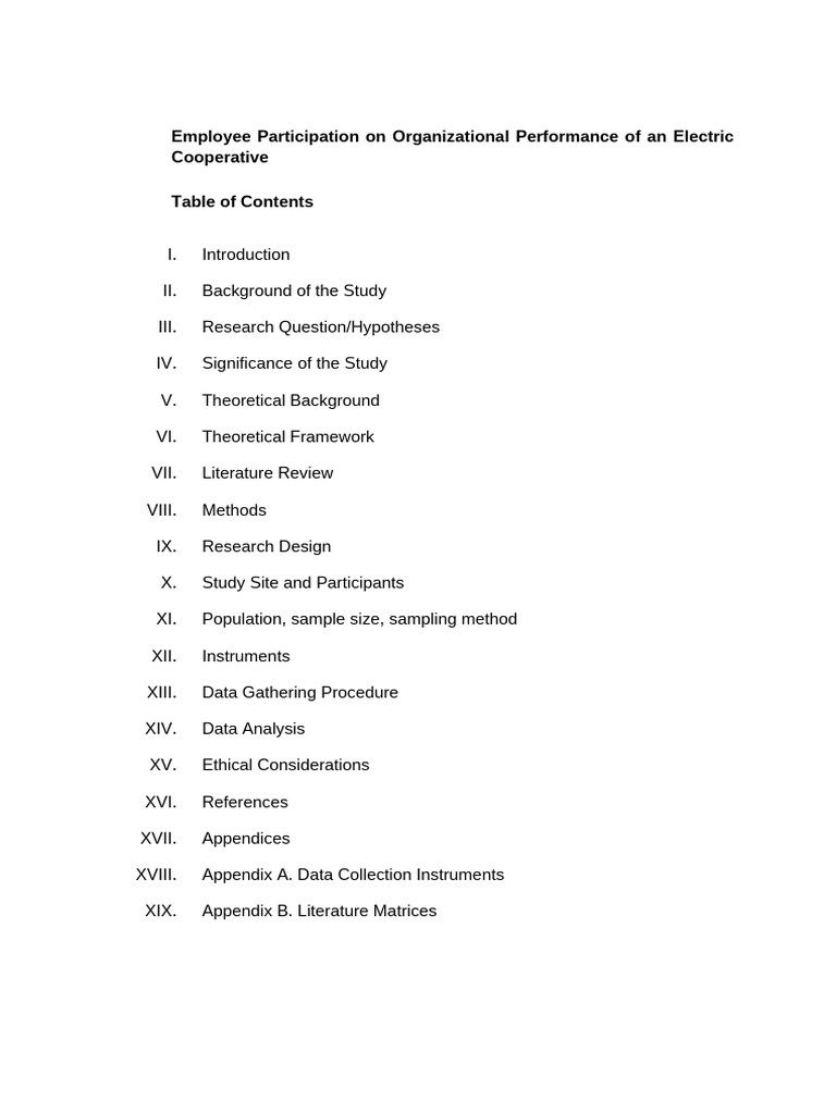 Employee Participation On Organizational Performance of An Electric ...