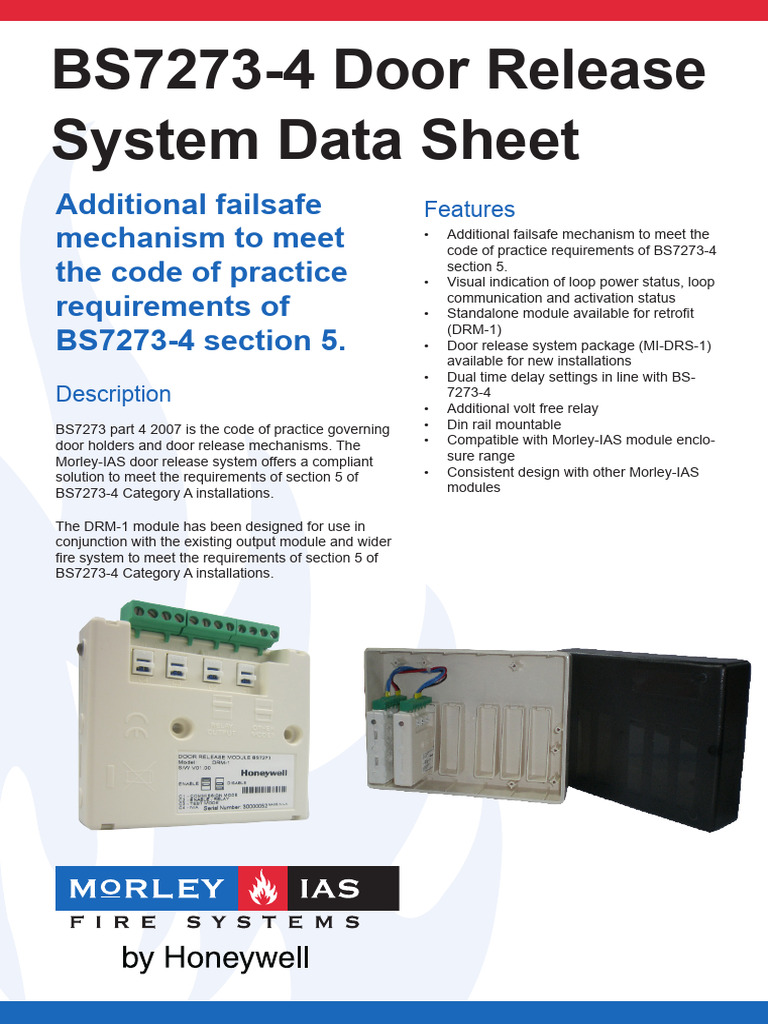 MorleyIAS BS7273 DRM-1 Door Release Module Final | PDF | Relay ...