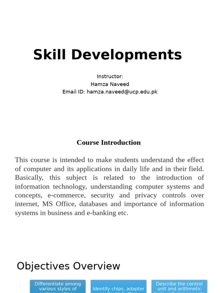 Skill Development Week Lecture Slides | PDF | Central Processing Unit | Multi Core Processor