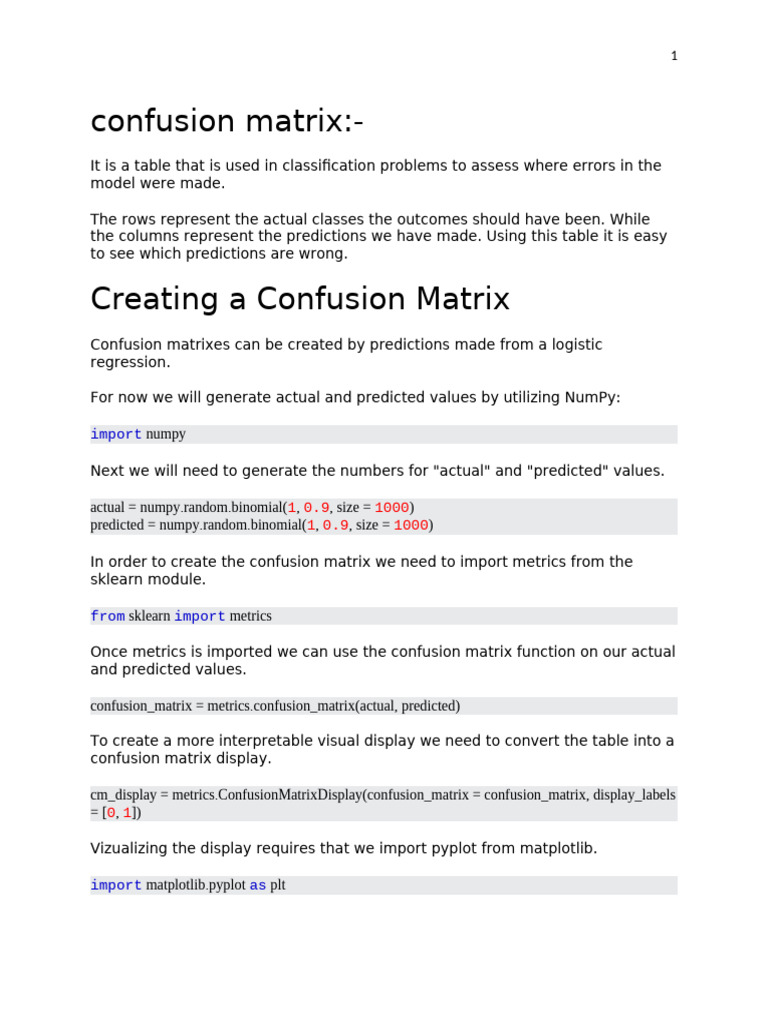 Confusion Matrix Problem Solution | PDF | Cluster Analysis | Algorithms