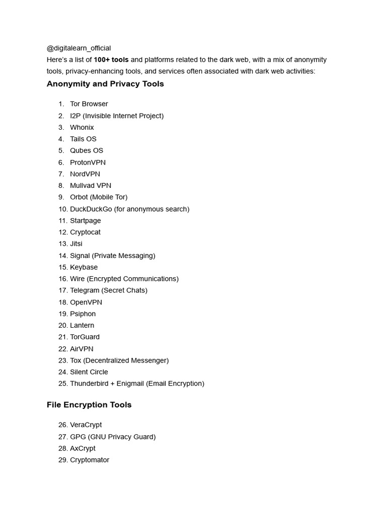 @digitalearn - Official Dark Web | PDF | Applications Of Cryptography | Espionage Techniques