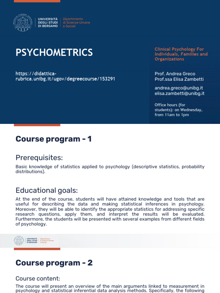 Psychometrics in Clinical Psychology | PDF | Statistical Hypothesis ...