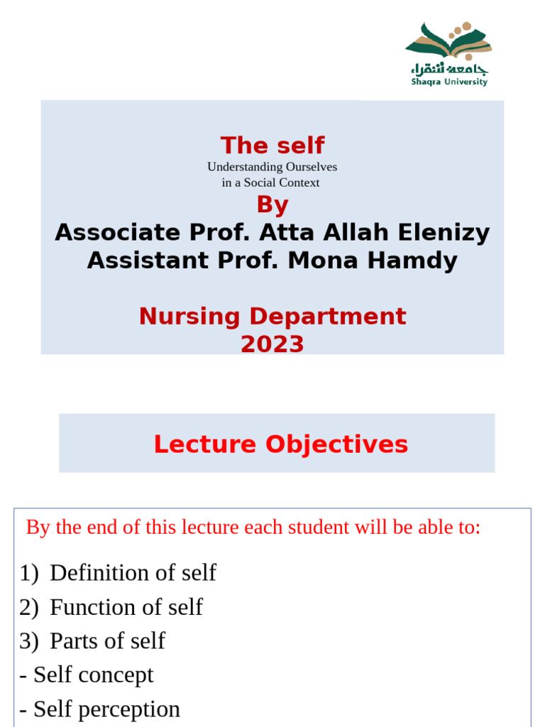 the self | PDF | Self Awareness | Self Concept