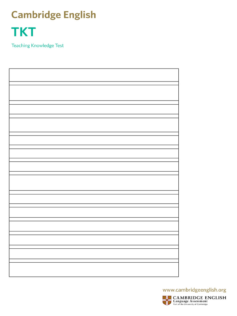 TKT Module 1: Activity Types Overview | PDF | Reading Comprehension ...