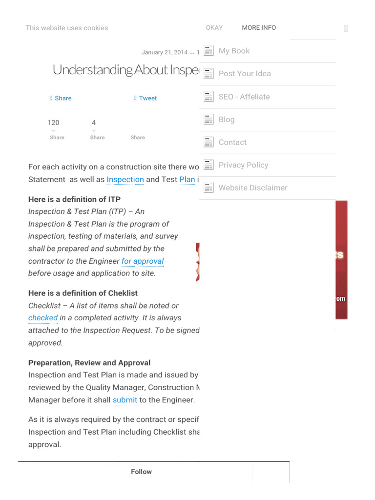 Understanding About Inspection and Test Plan (ITP) Quality Assurance ...
