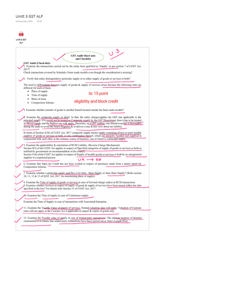 3h) GST Unit3 Alp Classroom Notes (Sahas Institute) | PDF