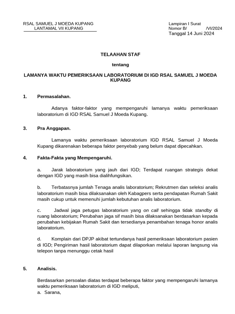 TELAAHAN STAF Edit | PDF