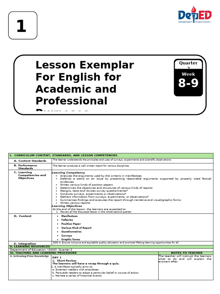 LE Q2 - EAPP WEEK 8-9 | PDF | Evidence | Argument